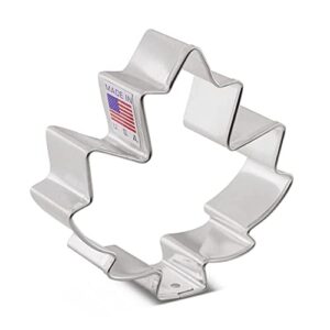 Small Maple Leaf Cookie Cutter, 2.75" Made in USA by Ann Clark