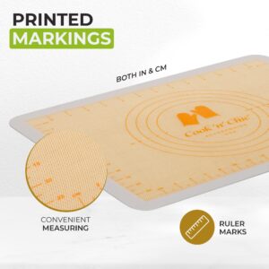 Silicone Baking Mat Thick & Non-Stick Surface - Oven Microwave Dishwasher Freezer Safe - Reusable Sheet for Making Cookies, Baked Goods - Small Rolling Pad for Dough - 15.75"x11.81" by Cook’n’Chic