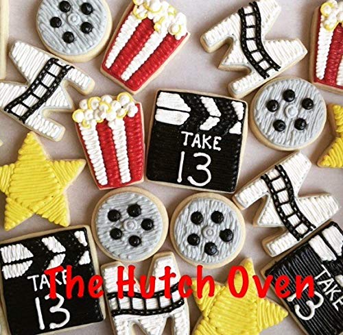 Hollywood Movie Theater Cookie Cutter 7 Piece Set from The Cookie Cutter Shop - Movie Reel, Star, Ticket, Popcorn, Soda Cup, Chocolate Bar/Box of Candy Cookie Cutters – Tin Plated Steel Cookie Cutters