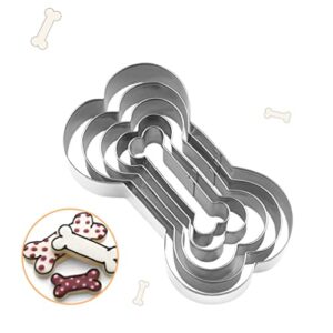 1 Set Stainless Steel Dog Bone Shaped Cookie Cutter Mousse Cake Biscuit Mold Baking Kitchen Pastry Tools, 5 Sizes