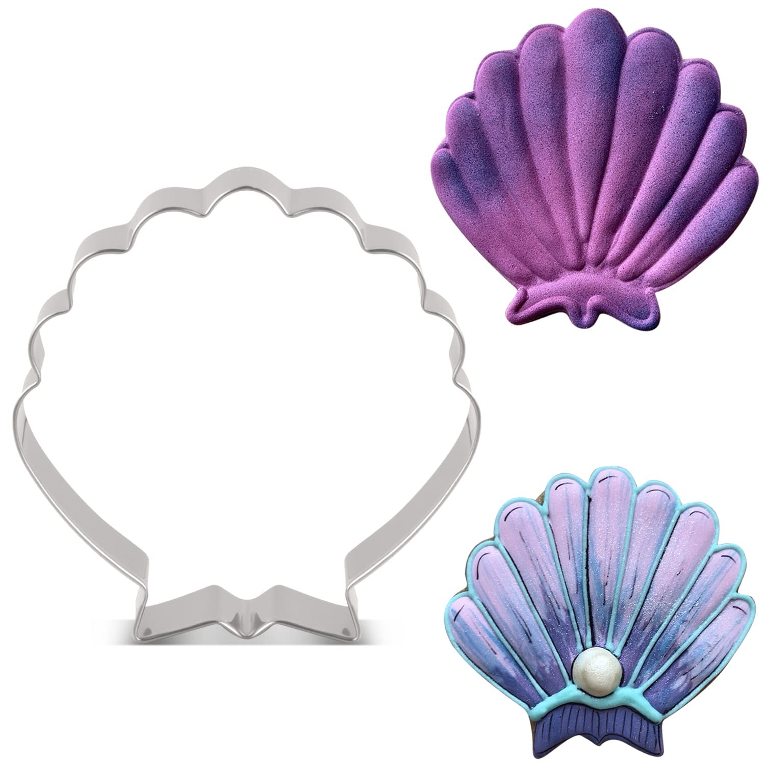 LILIAO Seashell Cookie Cutter - 3.2 x 3.2 inches - Stainless Steel