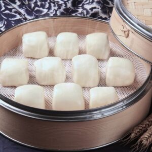 Lucky Gourd Reusable Non-Stick Silicone Steamer Pad Mesh Round Dumplings Mat,Pack of 4 (17.3 Inch/44 CM)