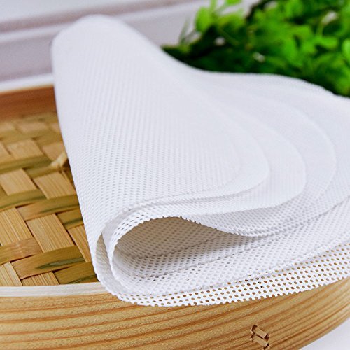 Lucky Gourd Reusable Non-Stick Silicone Steamer Pad Mesh Round Dumplings Mat,Pack of 4 (17.3 Inch/44 CM)