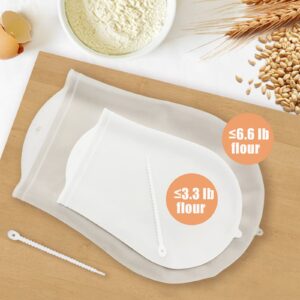 Angzhili 2 Pack Kneading Dough Bag,Silicone Kneading Bag,Multifunctional Dough Mixer For Bread and Cookie,Flour Mixing Bag Preservation Bag, Bread Kneading Tool Reusable Dough Bag,Cooking Tool,2 Size