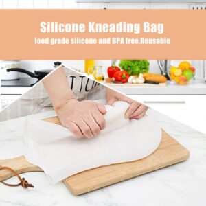 Angzhili 2 Pack Kneading Dough Bag,Silicone Kneading Bag,Multifunctional Dough Mixer For Bread and Cookie,Flour Mixing Bag Preservation Bag, Bread Kneading Tool Reusable Dough Bag,Cooking Tool,2 Size