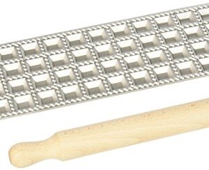 Eppicotispai 48 Holes Aluminum Square Ravioli Maker with Rolling Pin