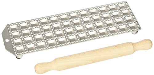 Eppicotispai 48 Holes Aluminum Square Ravioli Maker with Rolling Pin