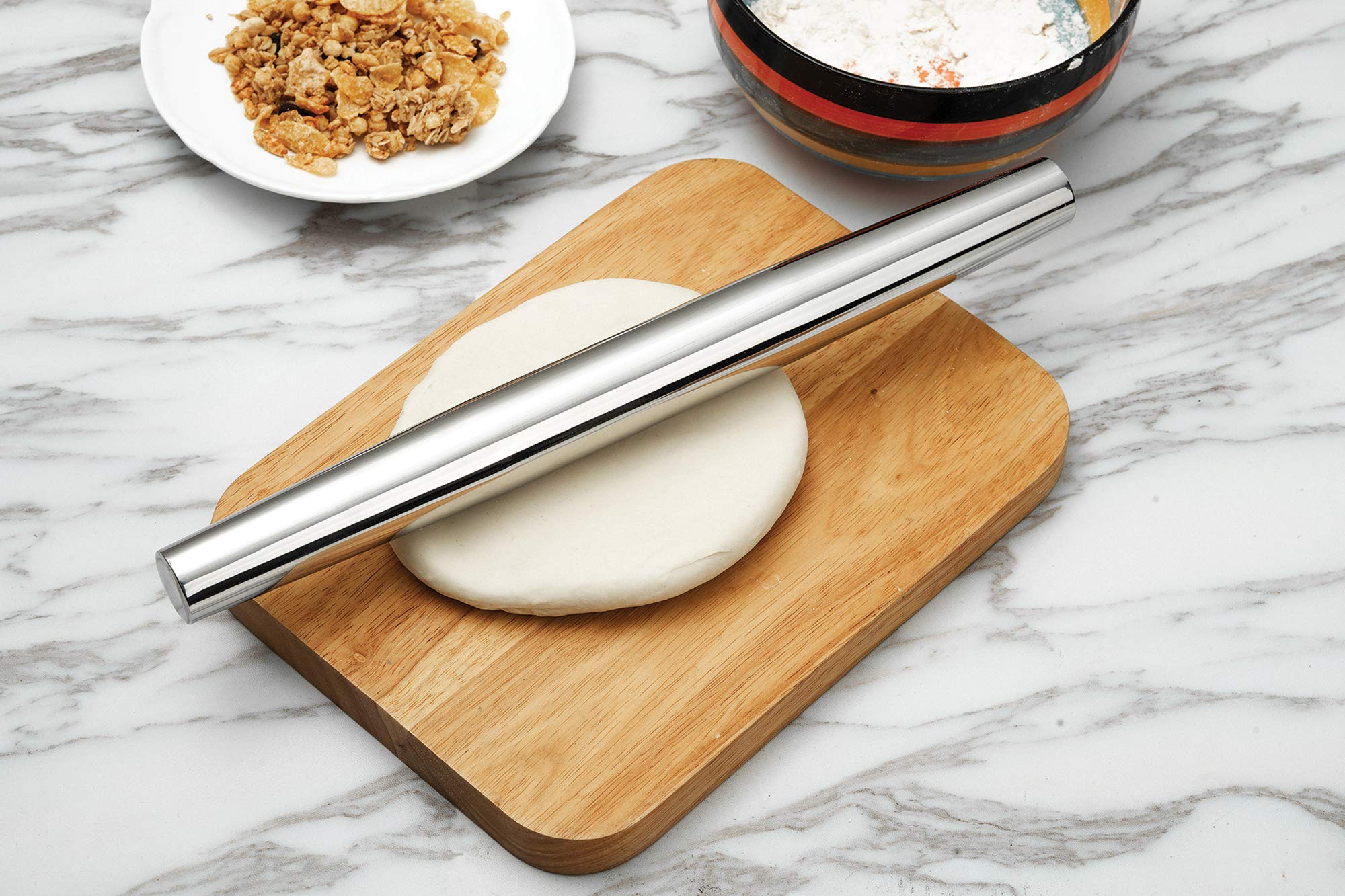 Fox Run Stainless Steel French Rolling Pin, 18" L x 1.25" D, Tapered