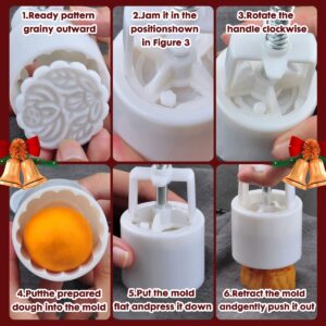 PowerKing Cookie Stamps, Cookie Presses, Moon Cake Mold, DIY Decoration Hand Press Cutter for Party Home Hotel (4 Sets, Each 3 Pattern Stamps)