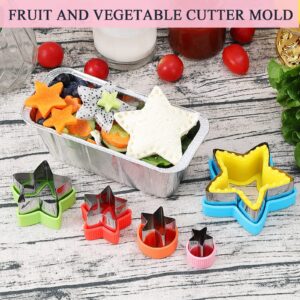 MUYIYAMEI Star Cookie Cutters Set Sandwich Cutter and Sealer Five-Pointed Star Cutter Star Shaped Cookie Cutter Biscuit Molds Fondant Cake Cheese Cutter Pastry Mold Bakeware Tools (Assorted Sizes)