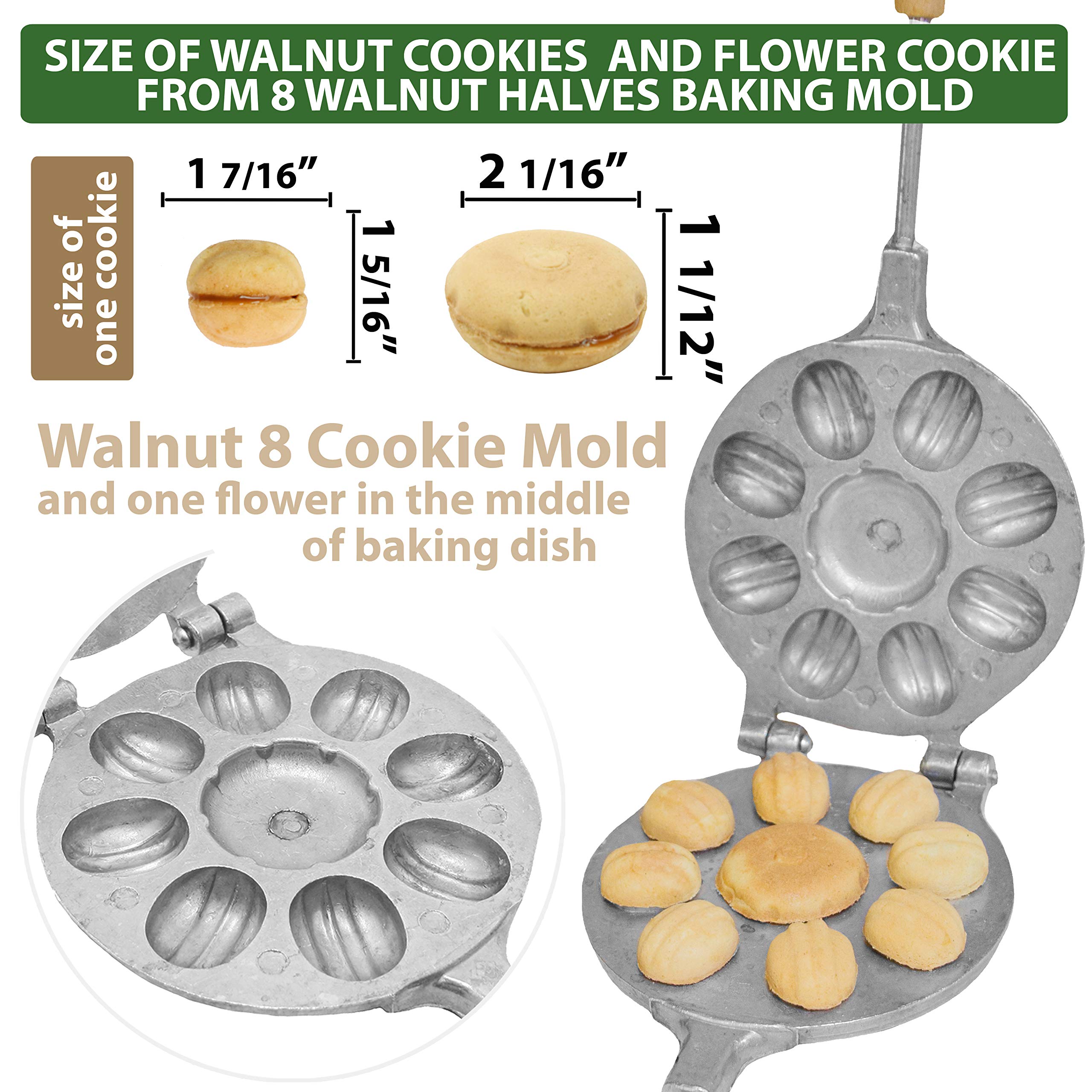 Walnut Cookie Mold Maker 8+1 flower - Walnut Cookie Maker - Oreshki Mold Maker - Орешница - Oreshki Maker - Oreshki Cookie mold - Walnut Cookie Form - Oreshnitsa Maker - Walnut Cookie Molds