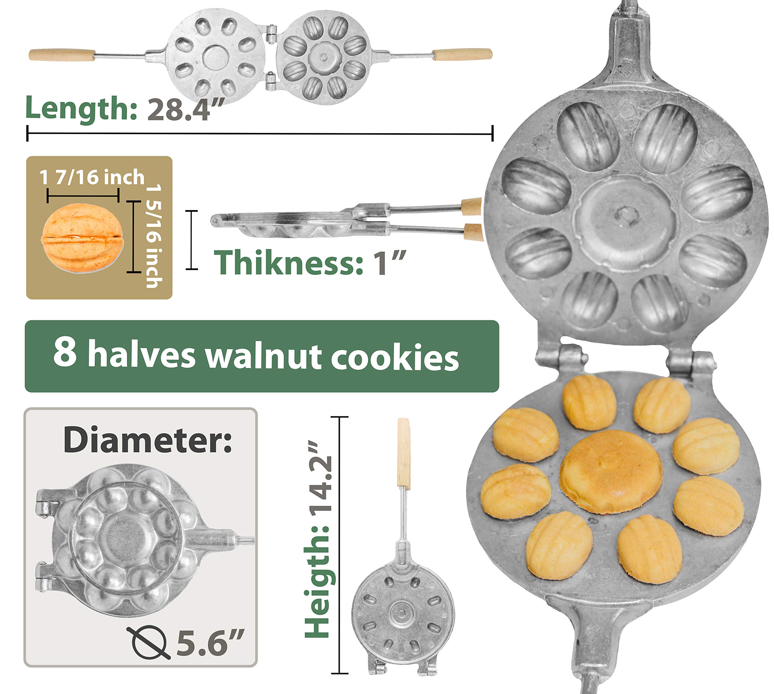 Walnut Cookie Mold Maker 8+1 flower - Walnut Cookie Maker - Oreshki Mold Maker - Орешница - Oreshki Maker - Oreshki Cookie mold - Walnut Cookie Form - Oreshnitsa Maker - Walnut Cookie Molds