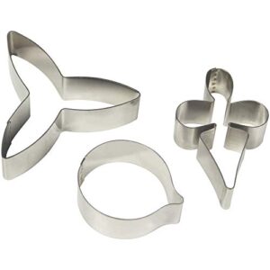 pme stainless steel moth orchid petal cutters, set of 3, standard, silver