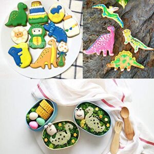 Dinosaur Cookie Cutter Set - 8 Piece - Brontosaurus Camarasaurus T-Rex Stegosaurus Triceratops Pterodactyl Baby Dinosaur and Dinosaur Eggs,Stainless Steel Cookie Fondant Molds for Birthday Party