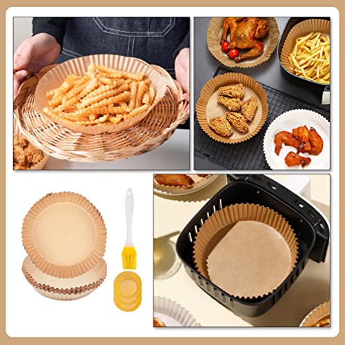 Happyyami 1 Set air fryer paper para air fryer silicone steamer oven air fryer Disposable Paper Liners cooking paper parchment paper for baking Oil-absorbing Liners