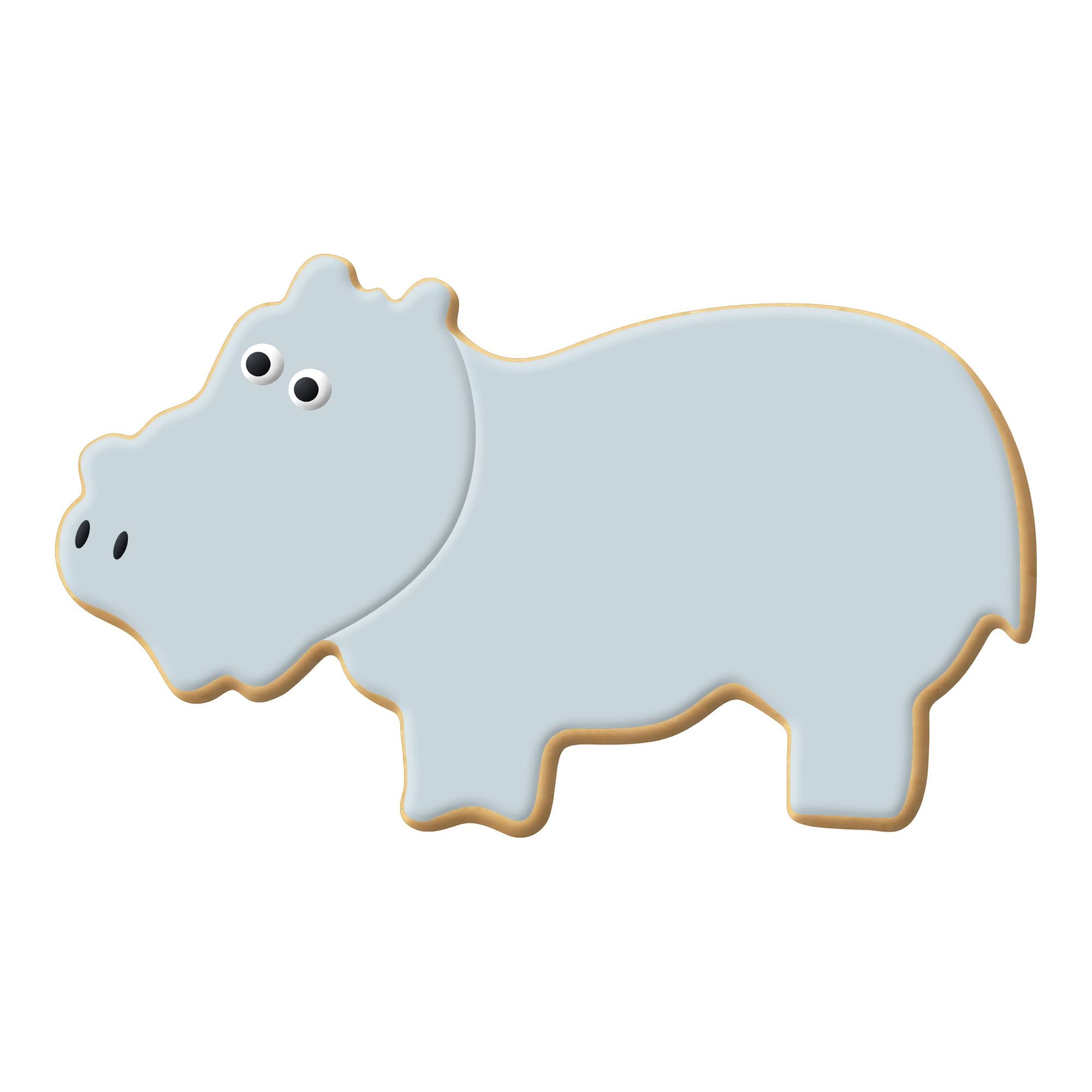 Foose Hippo Cookie Cutter 4 Inch –Tin Plated Steel Cookie Cutters – Hippo Cookie Mold