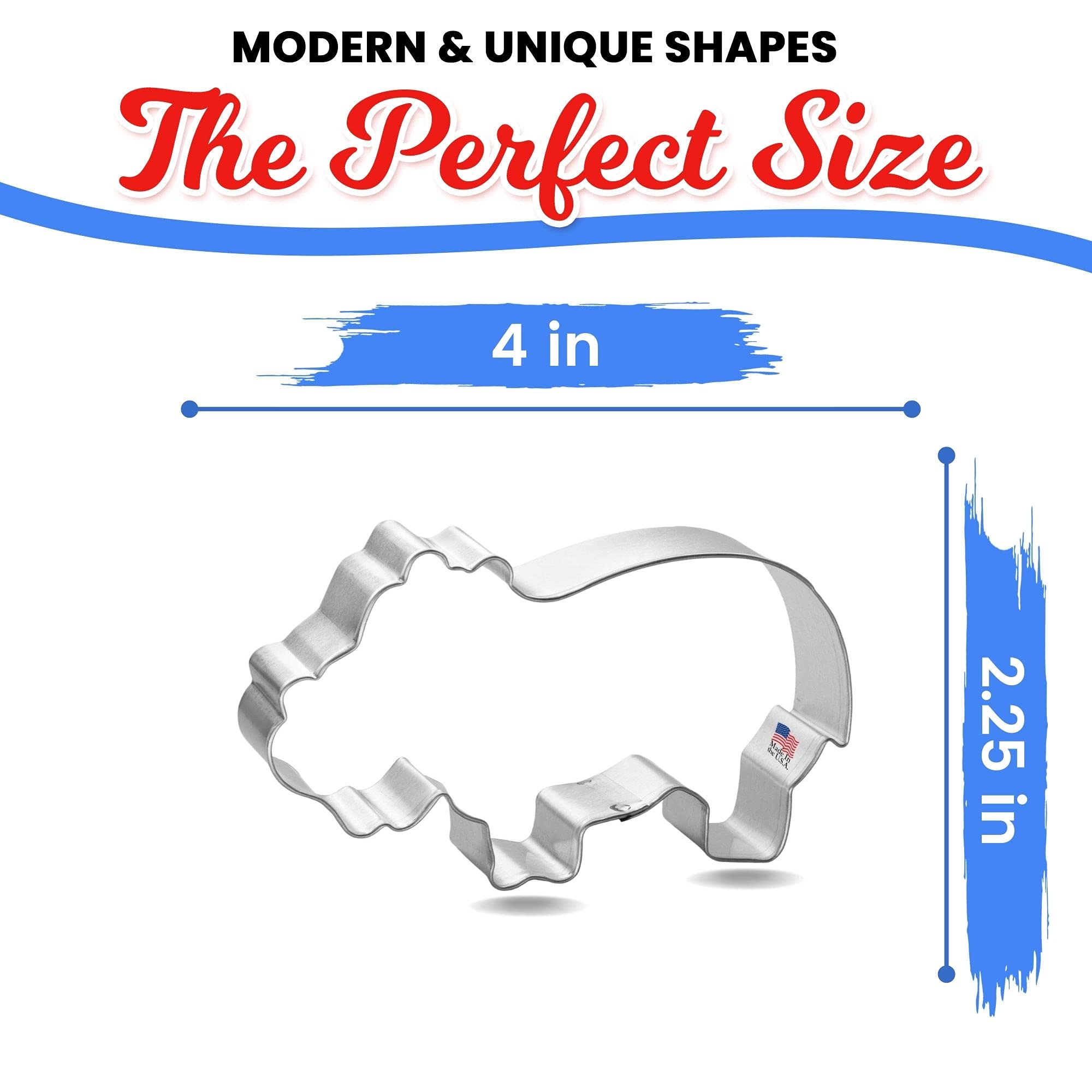 Foose Hippo Cookie Cutter 4 Inch –Tin Plated Steel Cookie Cutters – Hippo Cookie Mold