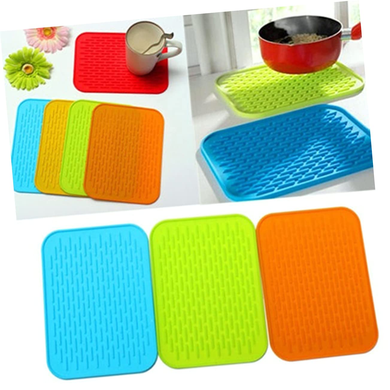 Holibanna Dining Room Table Decor Coasters for Dining Table Office Desk Decorations Dining Table Decor Dinner Table Decor placemat Silicone Coaster Cooking mat Baking mat Rectangle