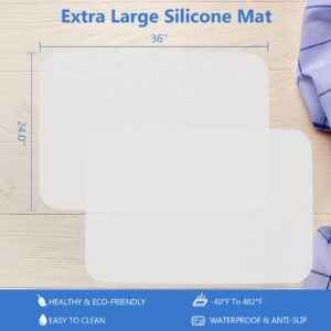 ANCHGPO Large Silicone Mat, 36”x24” Silicone Mats for Kitchen Counter - Heat Resistant Mat for Countertop Cover with Non-Slip, Waterproof Silicone Kitchen Counter Mat for Bar, Resin & Crafts