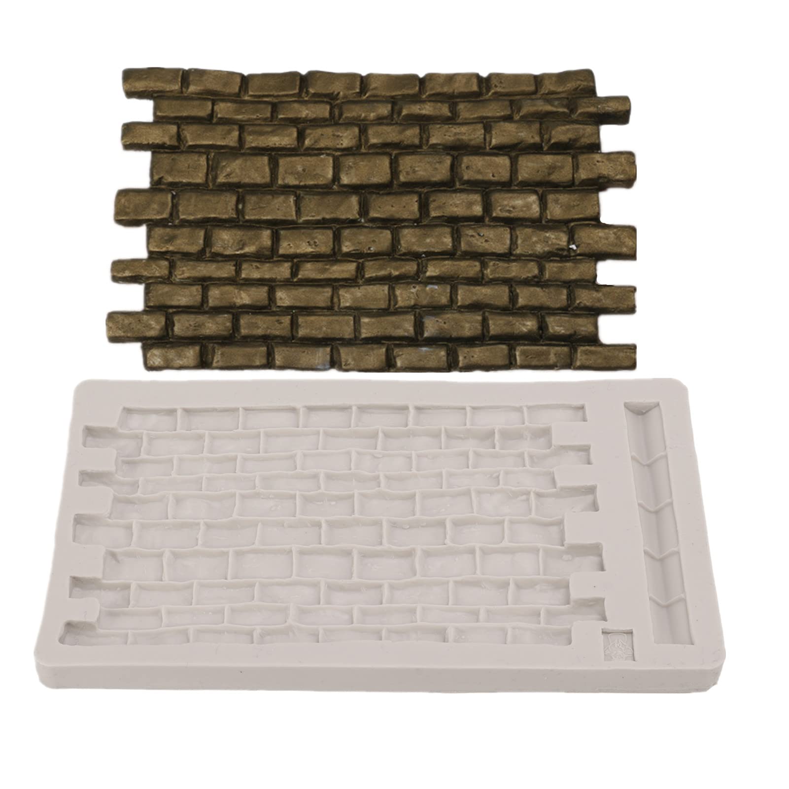 Fondant Impression Mat, Silicone Brick Wall Pattern Lace Mat Silicone Imprint Mold Sugarcraft Wedding Cake Decorating Tools Chocolate Sugar Baking Mold