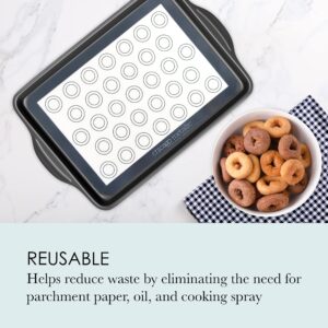 Chicago Metallic Silicone Pastry Mat with Measurements,, Baking Mat with Cookie Marks Gray 16.5x11.5 Inch