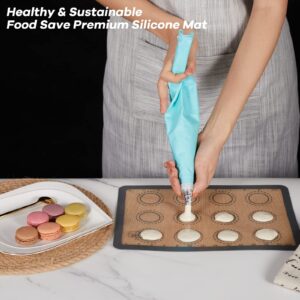 Non-slip Silicone Pastry Mat 3 Set of 1 Quarter + 1 Round & 1 Square Silicone Mats for Baking Mat Food Safe Tray Liner