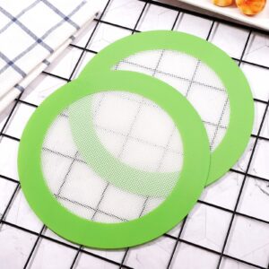 BESTonZON Silicone Baking Mats, 3-Pack Non-Stick Round Silicone Baking Sheet Liner,Reusable Heat Resistant Baking Pastry Sheets Round(Green)