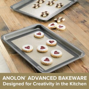 Anolon Advanced Bakeware Silicone Baking Mat Set, 2-Piece, Clear with Gray Border