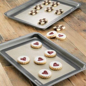 Anolon Advanced Bakeware Silicone Baking Mat Set, 2-Piece, Clear with Gray Border