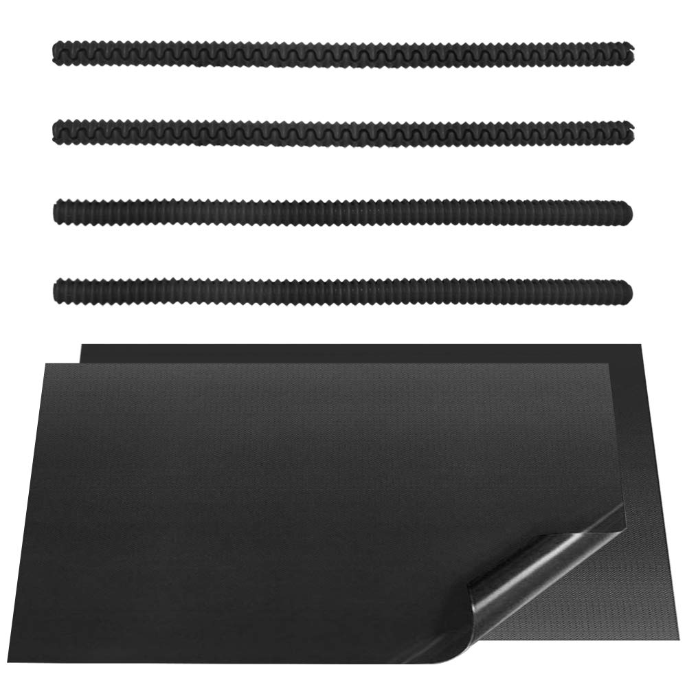 DanziX 4 Pcs Black Oven Shelf Silicone Rack Guard Protector + 2 Pcs Non Stick Oven Liners Mat for Keeping Oven Clean and Protecting Against Burns and Scars