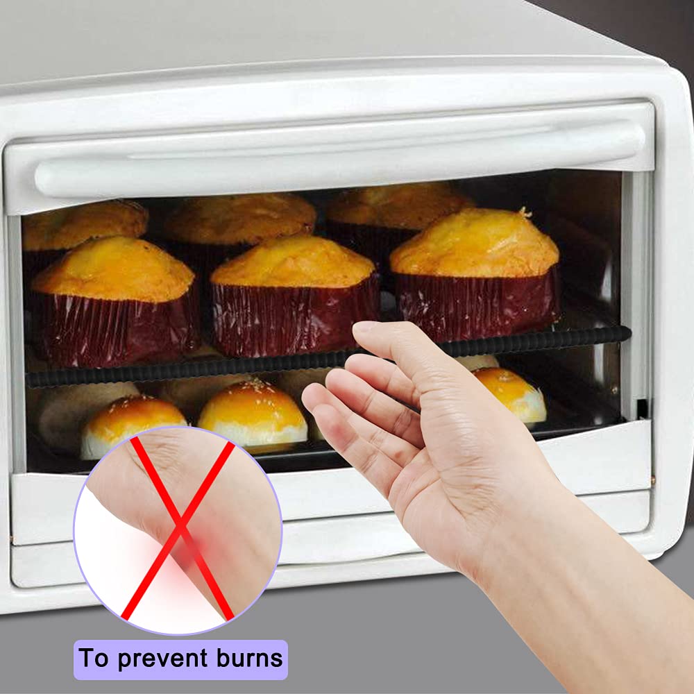 DanziX 4 Pcs Black Oven Shelf Silicone Rack Guard Protector + 2 Pcs Non Stick Oven Liners Mat for Keeping Oven Clean and Protecting Against Burns and Scars