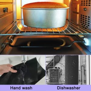 DanziX 4 Pcs Black Oven Shelf Silicone Rack Guard Protector + 2 Pcs Non Stick Oven Liners Mat for Keeping Oven Clean and Protecting Against Burns and Scars