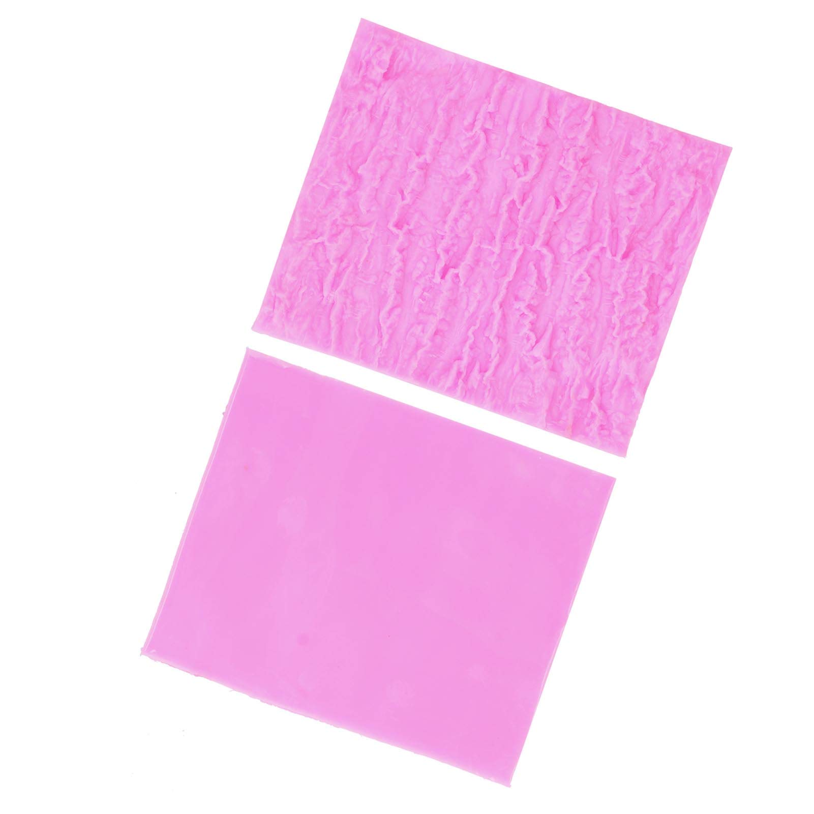 Tree Bark Texture Silicone Mould Cake Fondant Lace Mould Imprint Mat Decorating Supplies for Cakes Fudge Biscuits Candies Chocolate (7.2x6.0x0.4in Pink)(pink)