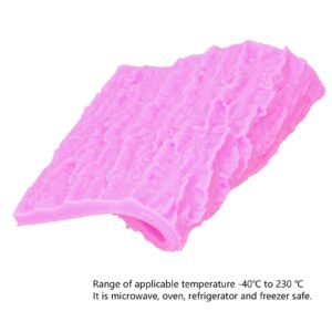 Tree Bark Texture Silicone Mould Cake Fondant Lace Mould Imprint Mat Decorating Supplies for Cakes Fudge Biscuits Candies Chocolate (7.2x6.0x0.4in Pink)(pink)