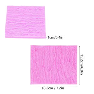 Tree Bark Texture Silicone Mould Cake Fondant Lace Mould Imprint Mat Decorating Supplies for Cakes Fudge Biscuits Candies Chocolate (7.2x6.0x0.4in Pink)(pink)