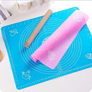 Hostk 3Pcs Silicone Baking Mat, Non Stick Pastry Mat with Measurements, Reusable Food Grade Silicone Counter Mat for Dough Rolling Mat, Baking Sheet, Macarons, Bread(11.4''*10.2'' ，19.7''*15.7''）