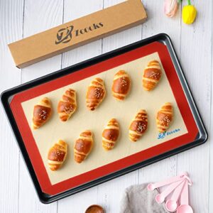 Zcooks Silicone Baking Mat Set (2) Half Sheets Non Stick Silicon Cookie Oven Liner Food Safe Baking Mat