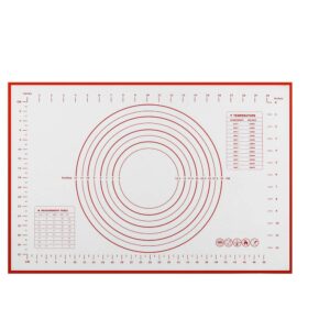 asenky food grade nonstick silicone pastry bakers mat,24”x16" large dough rolling mat with measurements for kneading pie crust bread cookies,oven liner