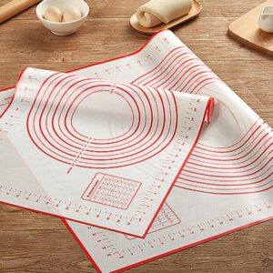 Maserfaliw Baking Mat Rolling Sheet Silicone Baking Mat Pad Non-Stick Bakeware Flour Pastry Carpet - Red 26 x 29cm, Essential for Home Life, Can Be Used As