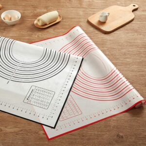 Maserfaliw Baking Mat Rolling Sheet Silicone Baking Mat Pad Non-Stick Bakeware Flour Pastry Carpet - Red 26 x 29cm, Essential for Home Life, Can Be Used As