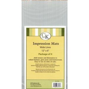 fondant impression mat -wide lines- pkg of 4