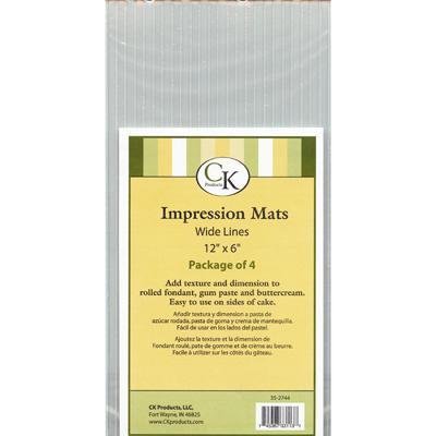 Fondant Impression Mat -Wide Lines- Pkg of 4