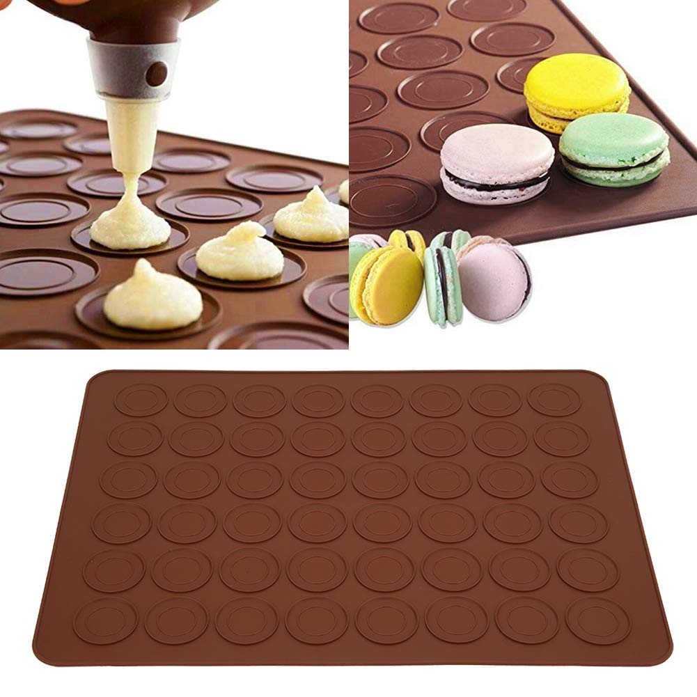 Macaron Kit Baking Macaron Cake Pad 48 Holes Silicone Mat, Silicone Baking Mat, for Making Cakes Making Chocolate