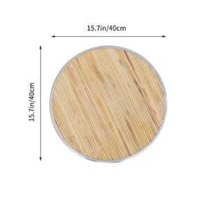 SOLUSTRE Bamboo Dumpling Tray Traditional Non-Stick Bamboo Steamer Basket Baking Mat for Baking Dumpling Dough Pastry Cookie Wontons 40cm