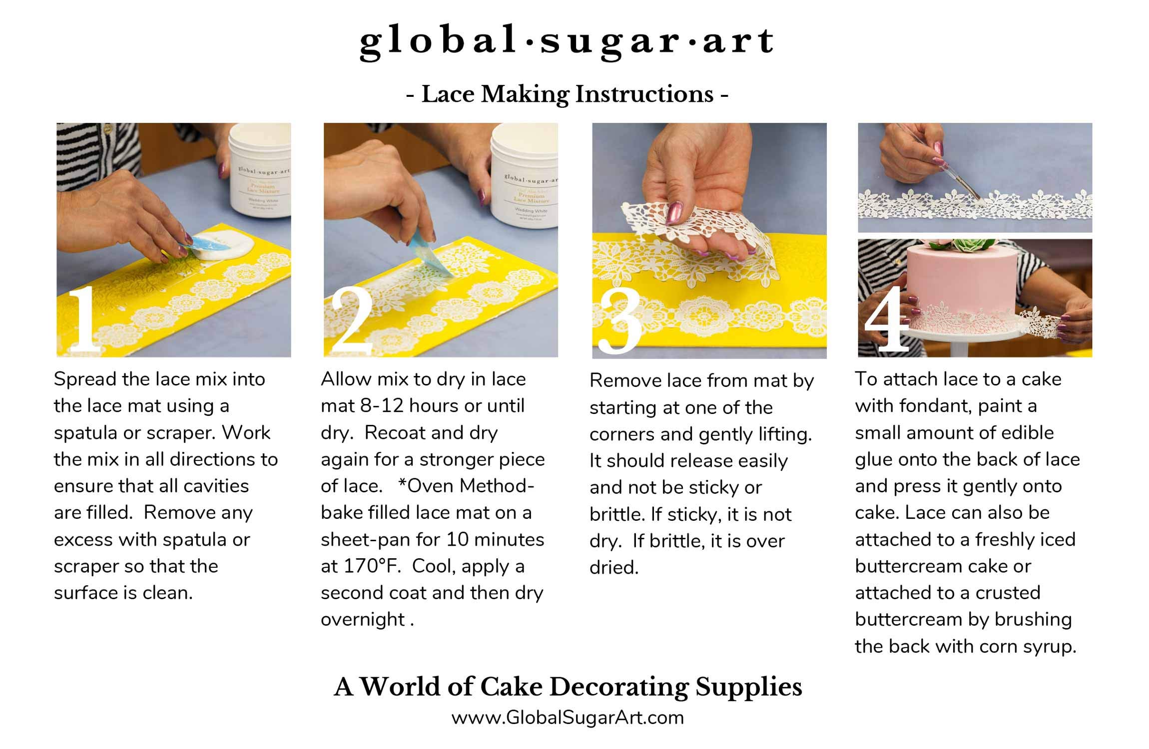 Global Sugar Art Hearts Embrace Silicone Lace Mat by Chef Alan Tetreault