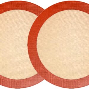 TANYIONE Round 9" Silicone Non-Stick Baking Mat for Pizza(2 Pack)