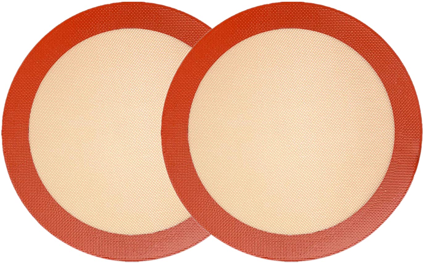 TANYIONE Round 9" Silicone Non-Stick Baking Mat for Pizza(2 Pack)