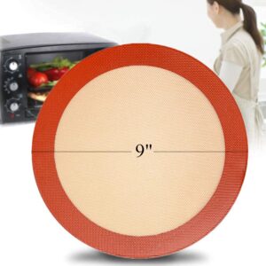 TANYIONE Round 9" Silicone Non-Stick Baking Mat for Pizza(2 Pack)