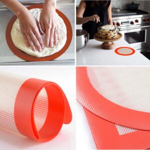 TANYIONE Round 9" Silicone Non-Stick Baking Mat for Pizza(2 Pack)