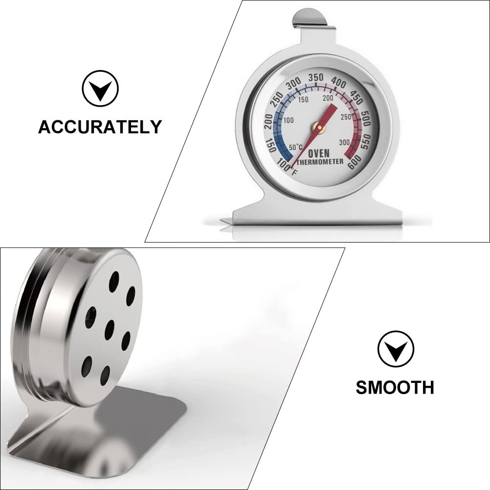 YARDWE 2pcs Oven Thermometer Kitchen Temperature Indicator Cooking Temperature Gauge BBQ Oven Temperature Teller Grill Monitor Dial Oven Temperature Gauge Stainless Steel Metal Pointer